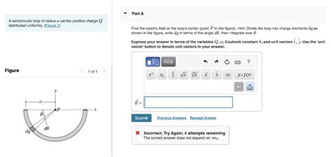 Solved A Semicircular Loop Of Radius A Carries Positive Chegg