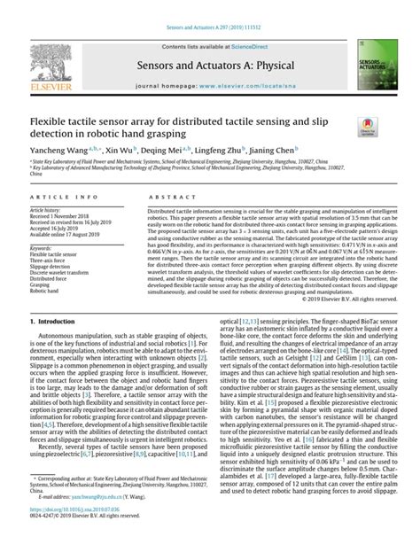 Flexible Tactile Sensor Array For Distributed Tactile Sensing And