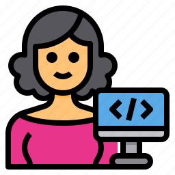 Female Programmer Icons Iconfinder