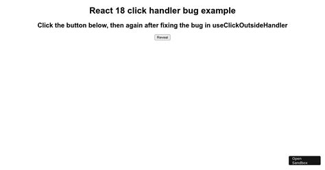 React 18 Click Handler Bug Codesandbox