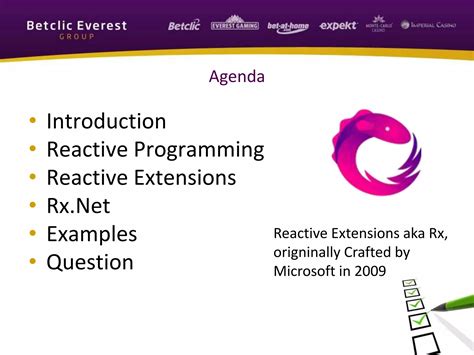 Mini Training Reactive Extensions Rx Ppt