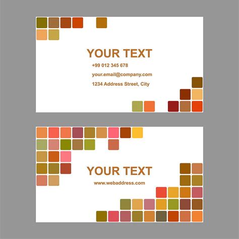 컬러 사각형 디자인 명함 서식 파일 벡터 Eps Ai Uidownload