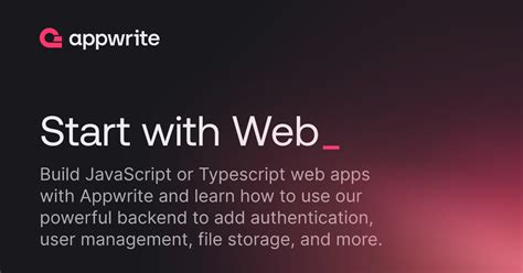 start with web docs appwrite