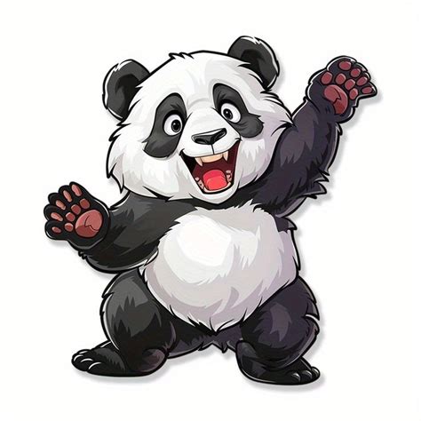Temu｜행복한 판다 웨이브 만화 자동차 스티커 134cm X 528in Pvc 재질 랩탑 병 트럭 휴대전화