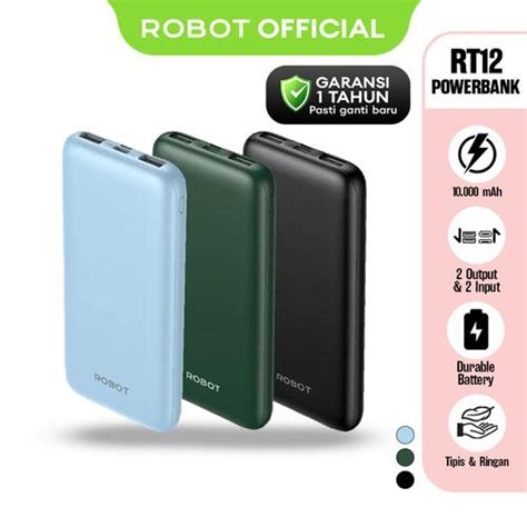 Promo Robot Rt12 Powerbank 10000mah Slim Fast Charging 20w Dual Input