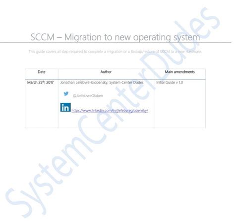 SCCM Migration Guide To New Operating System