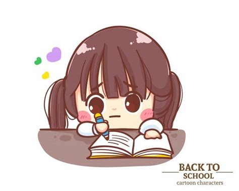 Anime Chibi Doing Homework