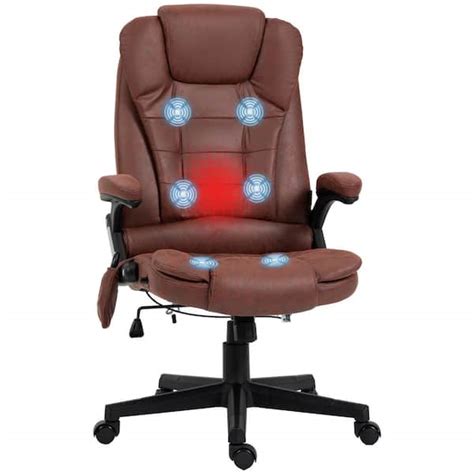 Homcom Red Linen Massage Chair With Reclining Backrest 921 171v85te The Home Depot