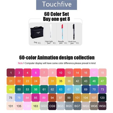 Touchfive Marker 30 40 60 80 Colors Art Marker Set Grandado
