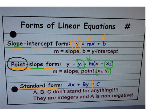 Forms Of Linear Equations Worksheet