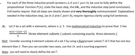 Solved For Each Of The Three Inductive Proofs Problems A B