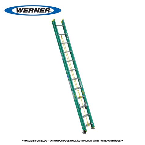 Werner Fiberglass Extension Ladder Green 225lbs Made In Usa