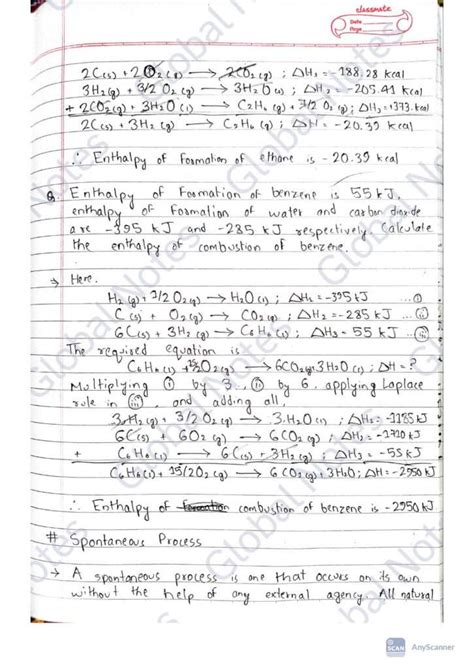 Chemical Thermodynamics Global Notes