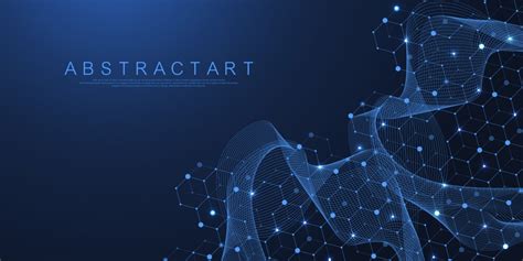 Technology Abstract Lines And Dots Connect Vector Image