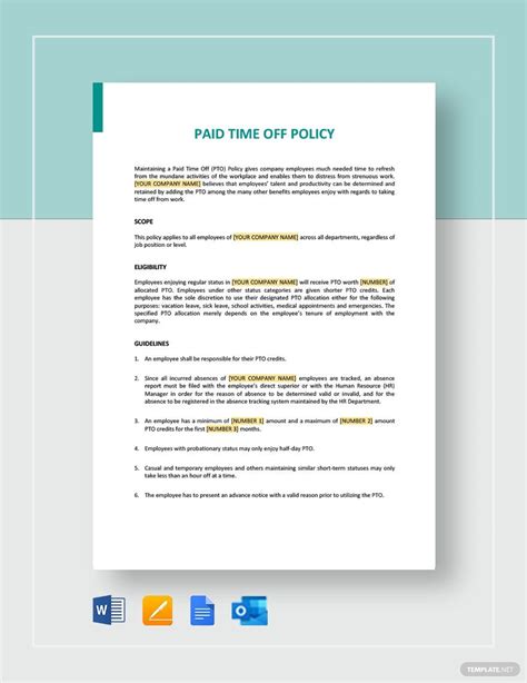 Pto Policy Template
