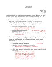 Logic HW 4 Fall 2023 With Answers V3 Docx Babe Name Babe Number Logic HW 4 PHIL 1068