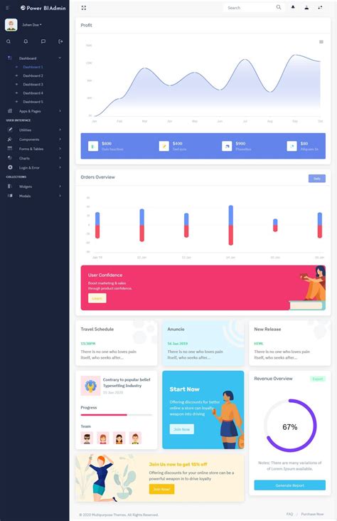 Responsive Admin Dashboard Web App Template Power Bi