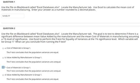 Solved I Need Help Determining If My Variances Are Equal