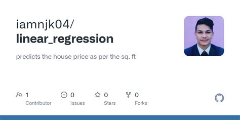 GitHub Iamnjk Linear Regression Predicts The House Price As Per The Sq Ft
