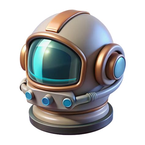 Serene Iconic Hyper Specific Isolated Cutout Of A Single Futuristic Spacesuit Helmet With Hud