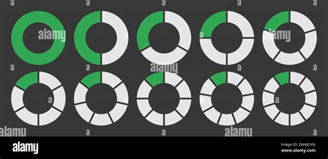 Hollow Circle Divided Into 1 10 Parts Icon Set Hollow Circle Segment