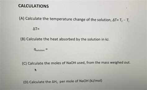 Solved Part C The Reaction Of Solid NaOH With Dilute HCl Chegg