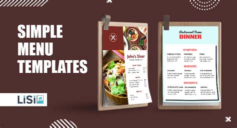 Simple Menu Templates Free Editable Downloadable