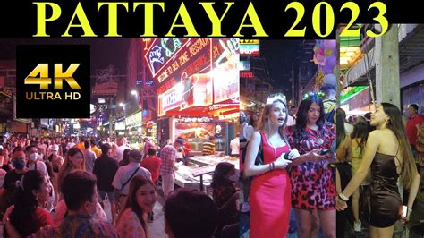 Pattaya Walking Street Nightlife New Year 2023 Thailand January 2023