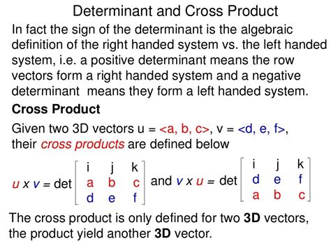 267 4 Determinant And Cross Product N
