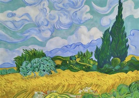 Копия Винсент Ван Гог «Пшеничное поле с кипарисами Школа рисования и живописи Artland