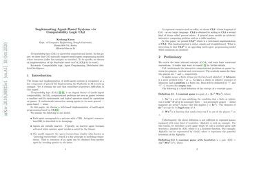 Implementing Agent Based Systems Via Computability Logic CL2 Papers