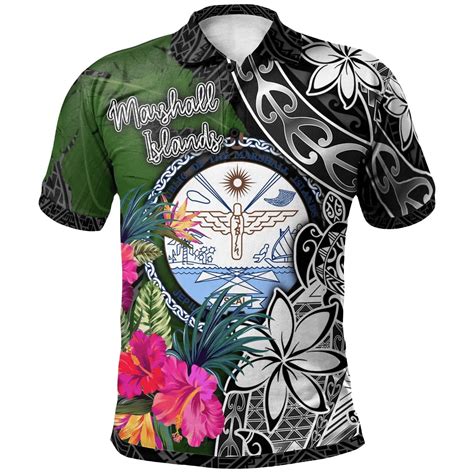 Mens And Womens Marshall Islands Polo Shirt Turtle Plumeria Banana Lea