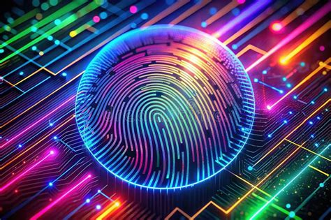 Futuristic Biometric Fingerprint Scanner Animation A Glowing Hightech