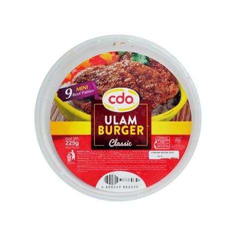 Cdo Ulam Burger Mini Patties 225g