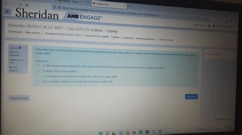 Solved If The NRV Of An Inventory Item Increases After It Chegg Com