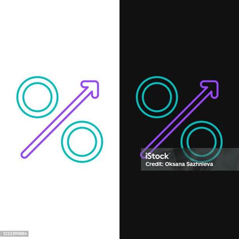 녹색과 보라색 선 흰색과 검은 색 배경에 격리 된 화살표 아이콘을 위로 백분율입니다 백분율 기호 증가 벡터 일러스트레이션 0명에 대한 스톡 벡터 아트 및 기타 이미지