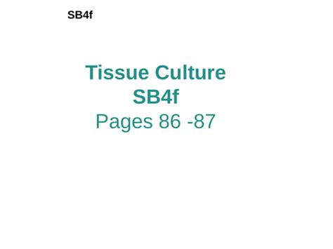 Tissue Culture Gcse Edexcel 9 1 Teaching Resources
