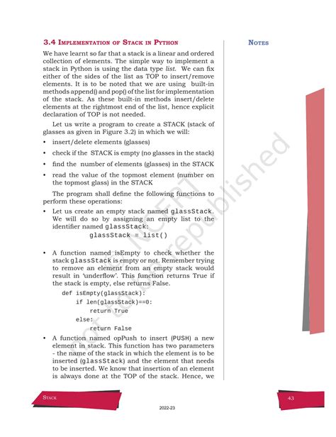 ncert book for class 12 computer science chapter 3 stack