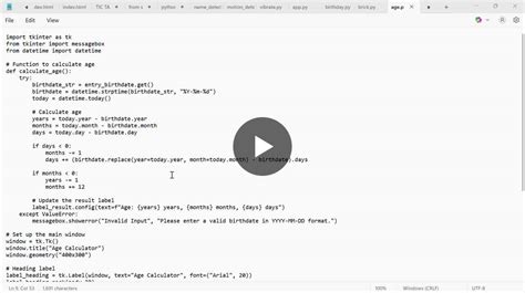 🧮 Built A Simple Yet Handy Age Calculator Using Python Tkinter 🎉 As