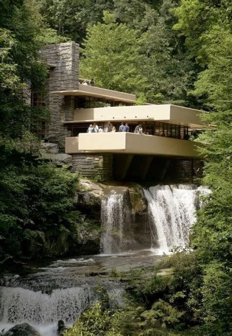 Дом над Водопадом штат пенсильвания США Waterfall House Unusual