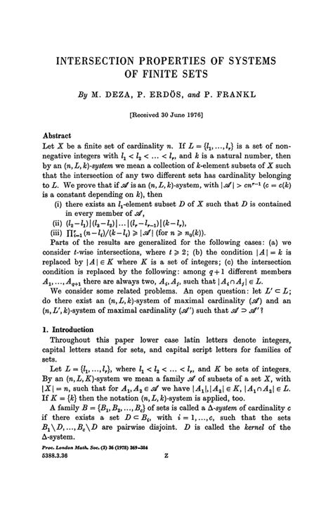 Pdf Intersection Properties Of Systems Of Finite Sets