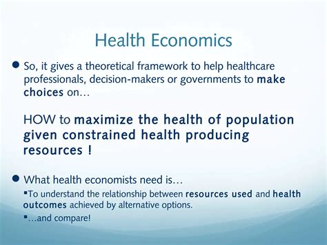 Basics Of Health Economics Ppt