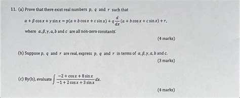 Solved A Prove That There Exist Real Numbers P Q And Chegg