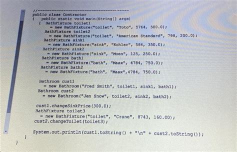 Solved Public Class Contractor Public Static Void Main
