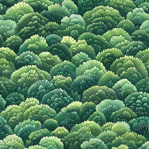 Lush Green Forest Canopy Texture Aerial View Of Vibrant Treetops