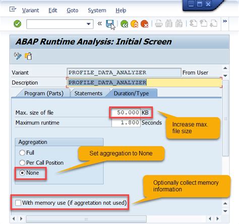 Sap Abap Central Analyze Abap Performance Traces With The Profile Data