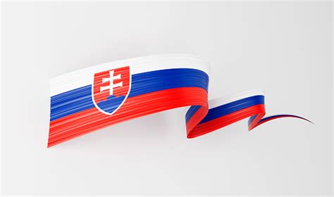 슬로바키아의 3d 국기 3d 물결 모양의 반짝이는 슬로바키아 리본 흰색 배경 3d 그림에 격리 0명에 대한 스톡 사진 및 기타 이미지 Istock