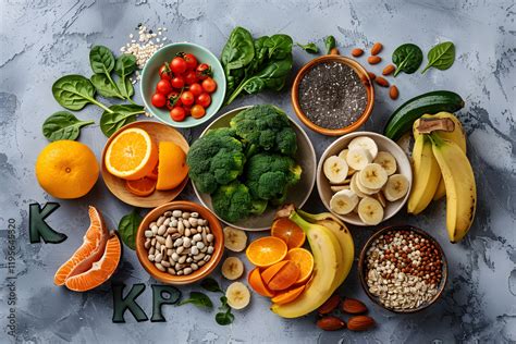 Educational Poster Foods High In Potassium K And Fiber Key