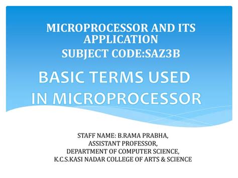 Basic Terms Used In Microprocessor Pptx Computing Technology