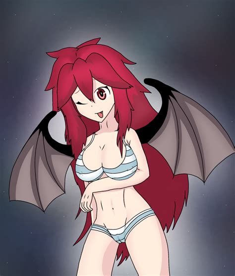Rule 34 Big Breasts Blue Bra Itadaki Seieki Red Eyes Red Hair